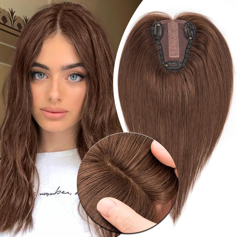 MY-LADY Human Hair Toppers for Women Real Human Hair for Thinning Hair ...