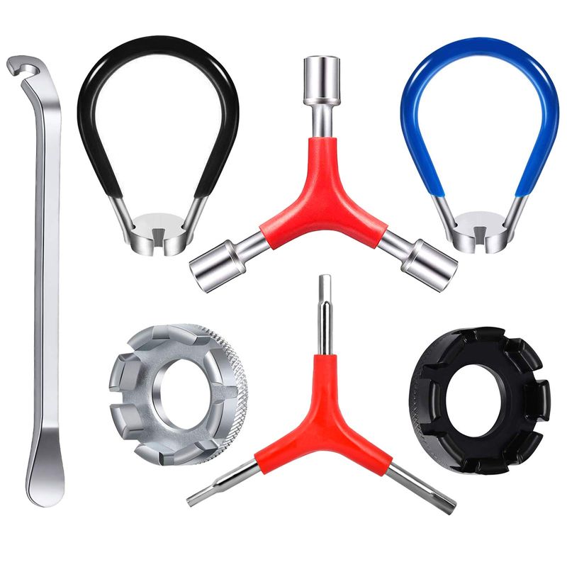 CHIVENIDO Bike Spoke Wrench Set, 7PCS Portable Bicycle Spoke Tool Kit ...