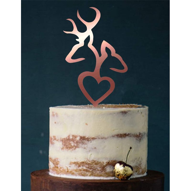 Manschin-Laserdesign Cake Topper, Stag Couple Cake Topper, Acrylic Cake ...