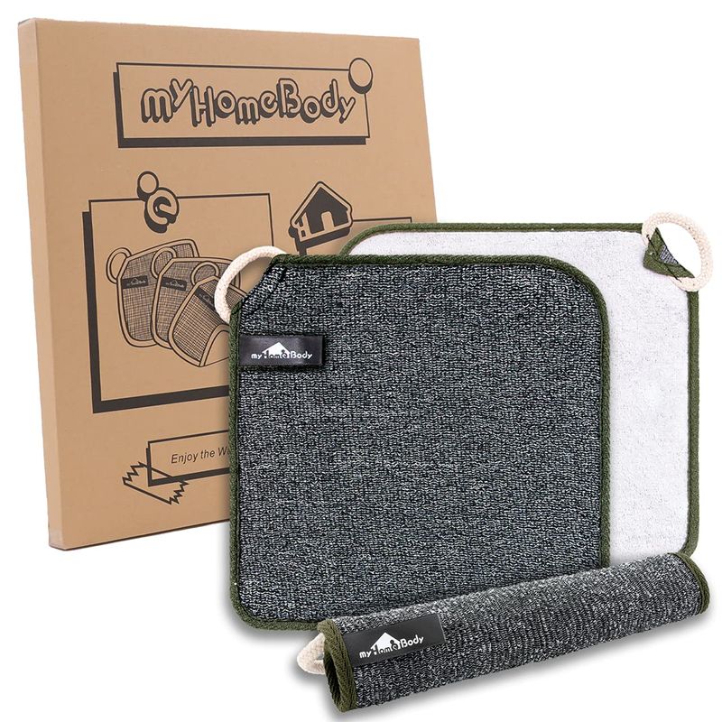 myHomeBody Premium 2-Sided Soft and Exfoliating Washcloth, Loofah|Luffa ...