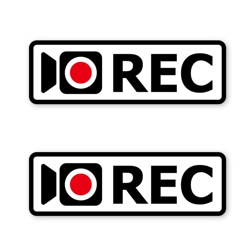 Pack of 2 Drive Recorder Recording in Seal Stickers from outside Stick ...