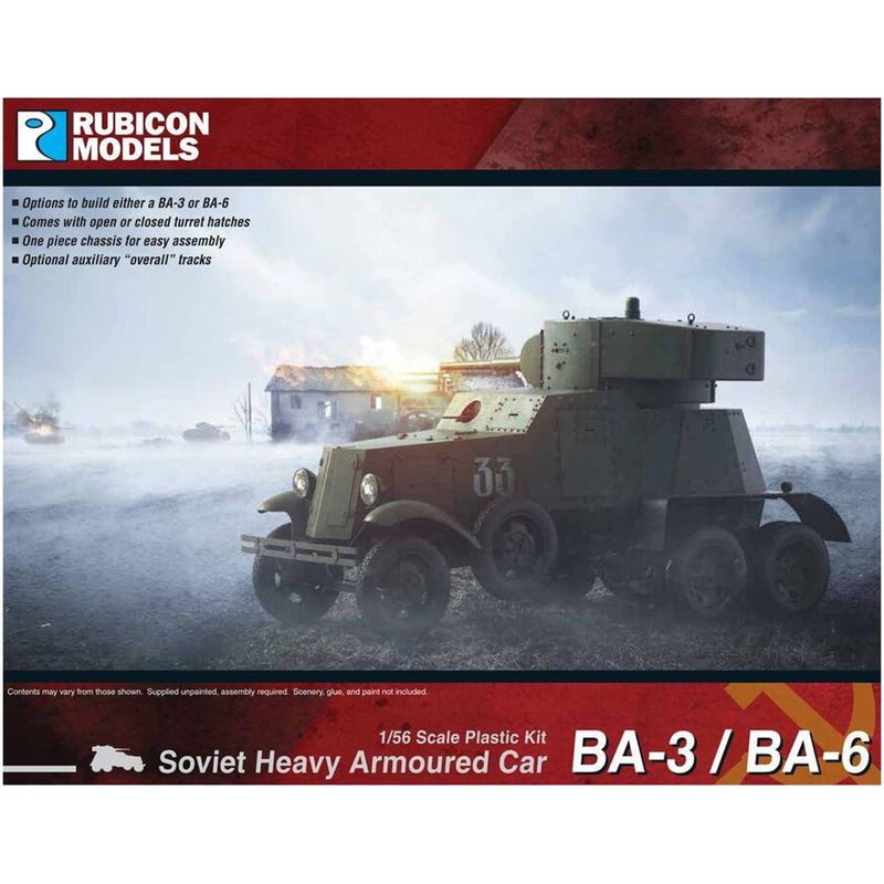 Rubicon Models RB0084 1/56 Soviet Army BA-3/BA-6 Armored Car Plastic ...