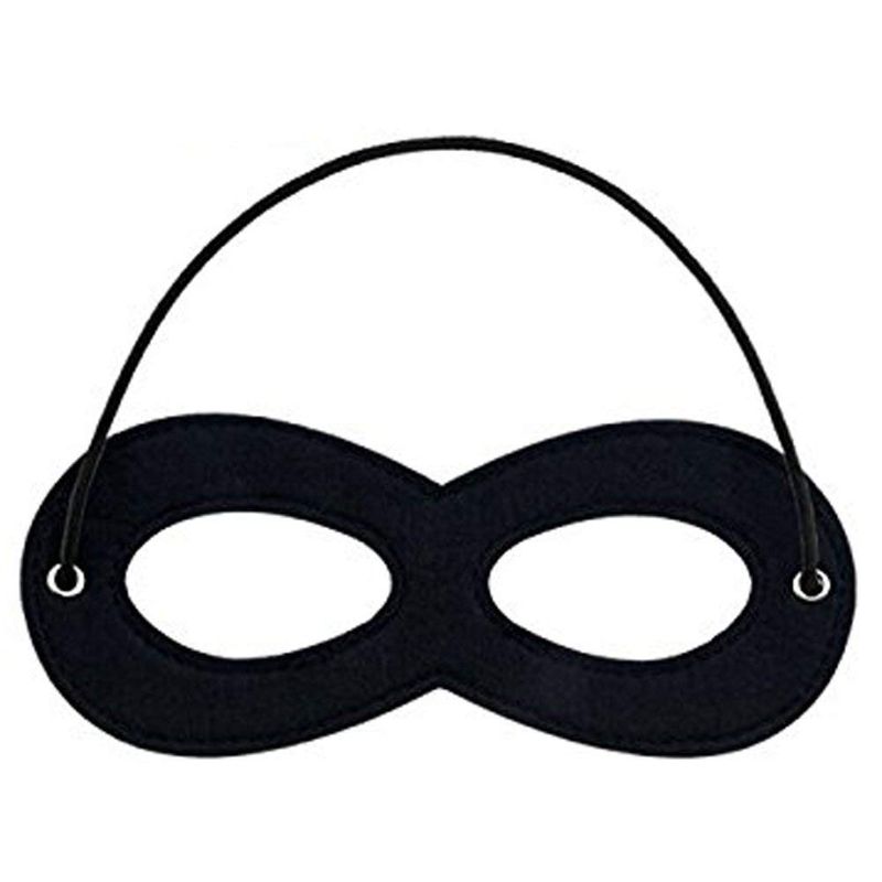CANSHOW 1 Piece Black Superhero Felt Eye Masks, Adjustable Elastic Rope ...