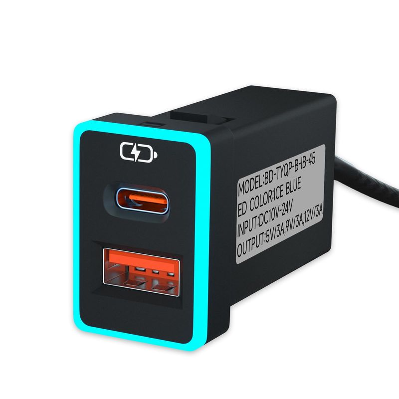 Car Charger PD QC3.0 Fast Charge Type c USB Port Socket Fast Charging ...