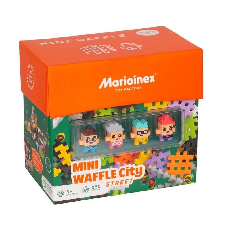 Marioinex Mini Waffle City Street Blocks, 248 Pieces, 4 Figures, Foam ...