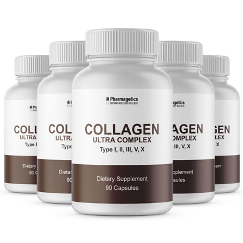 Collagen Ultra Complex Types I, II, III, V & X - 5 Bottles 450 Capsules ...