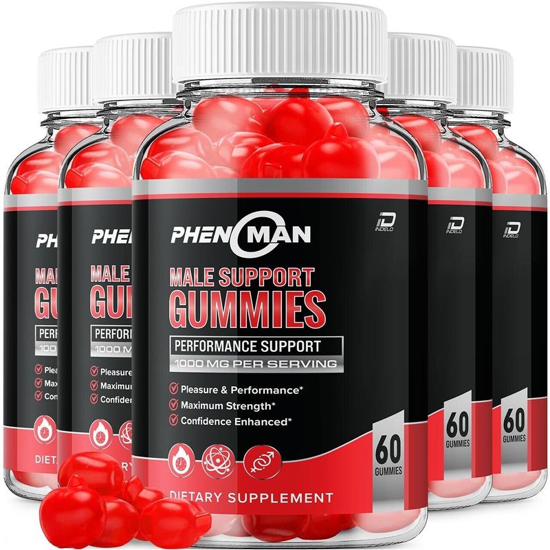 (5 Pack) Phenoman for Men Gummies - Pheno man Support Muscle Growth ...
