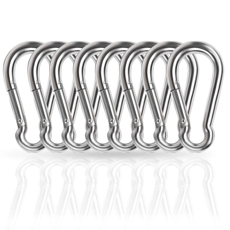 Carabiner 304 Stainless Steel Carabiner, Strong Spring Hook Keychain ...
