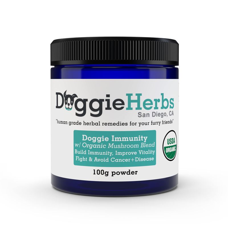 Doggie Herbs Immunity for Dogs Organic Mushrooms 22.3% Beta Glucan ...