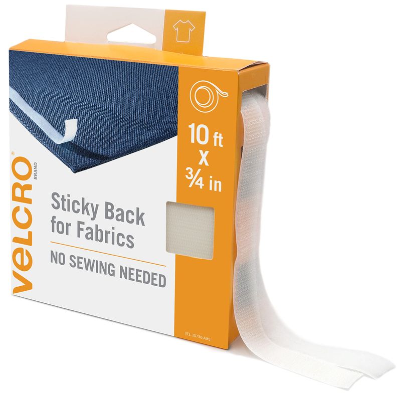 VELCRO Brand Sticky Back for Fabrics, 10 Ft Bulk Roll No Sew Tape with ...