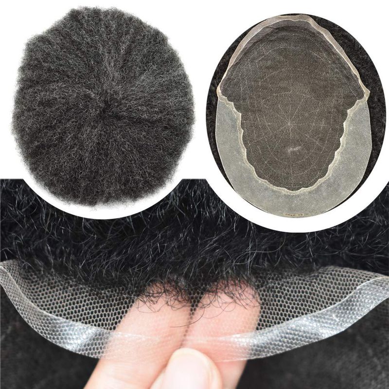 Healthlif Afro Mens Toupee Kinky Curly Afro Coily Hair Units For Black ...