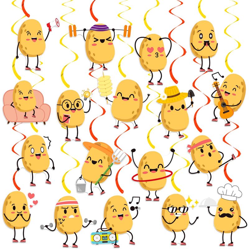 Potato Party Hanging Swirls 20Pcs Potato Party Ceiling Decorations ...