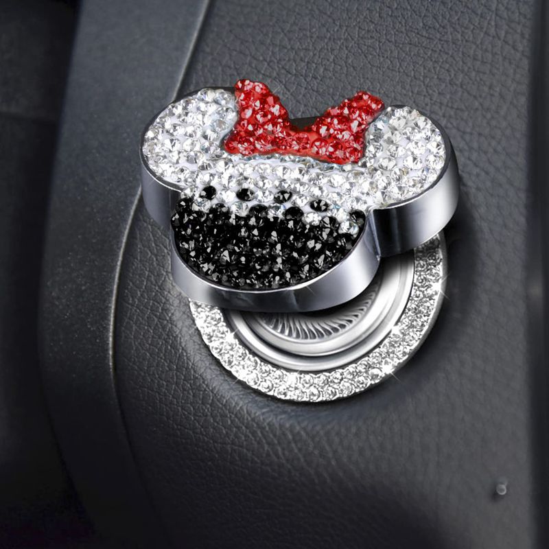 Pangpai Car Cute Push to Start Button Cover Accessories, Bling Crystal ...