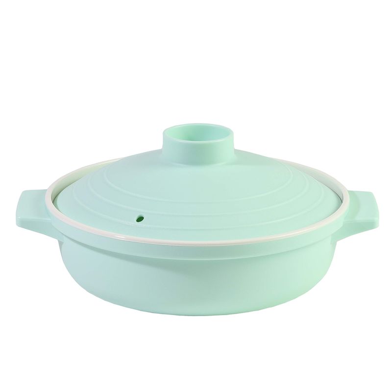 Pearl Metal CC-1501 Microwave Cooking Pot, Powder Green, 7.1 inches (18 ...