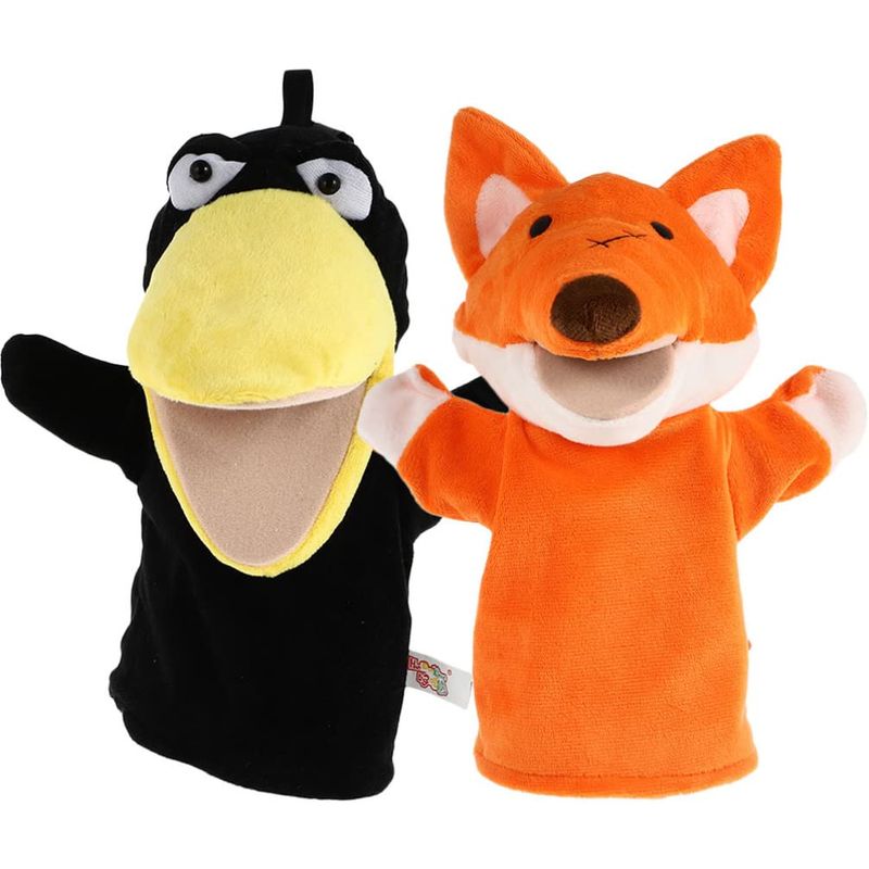 TOYANDONA 2Pcs Hand Puppets for Kids, Plush Animal Hand Puppet Toy with ...
