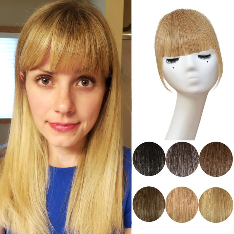Clip In Bangs-100% Human Hair Bangs Clip On Bangs Hairpieces, Blonde ...
