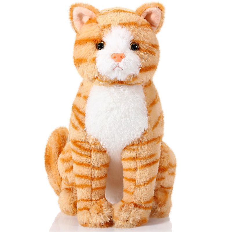 Libima 13 Inch Orange Cat Stuffed Animal Realistic Cat Plush Toy Soft ...