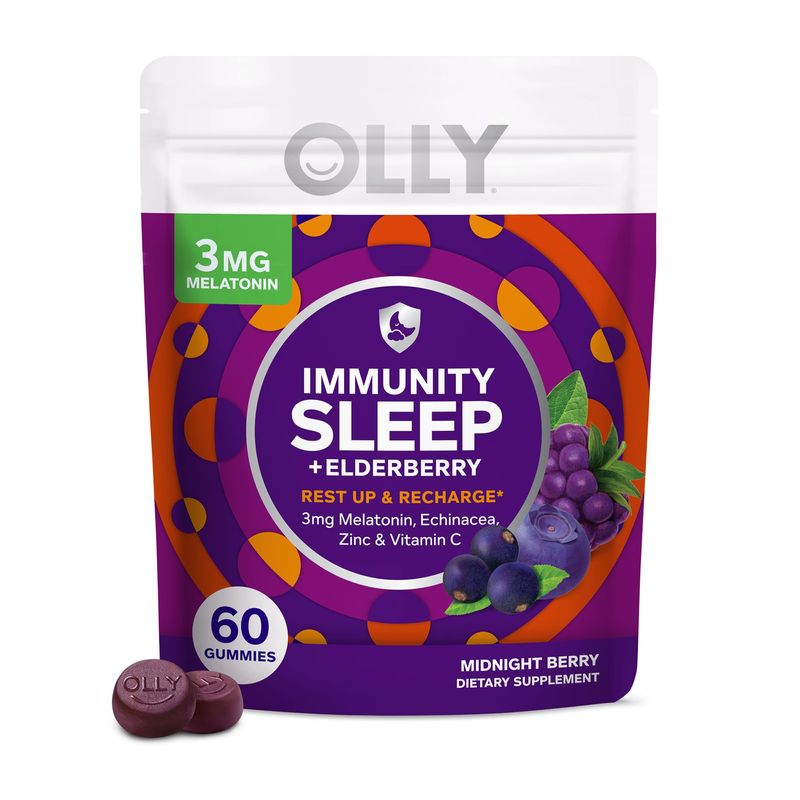 OLLY Immunity Sleep Gummy, Immune and Sleep Support, 3mg Melatonin ...