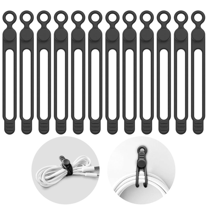 Pakalik Cable Bands, Silicone Cable Clips, Black, Cable Organize ...