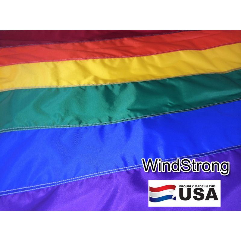 3x5 FT (Double Sided) Deluxe Rainbow Gay Pride Flag "Fully Sewn Stripes ...