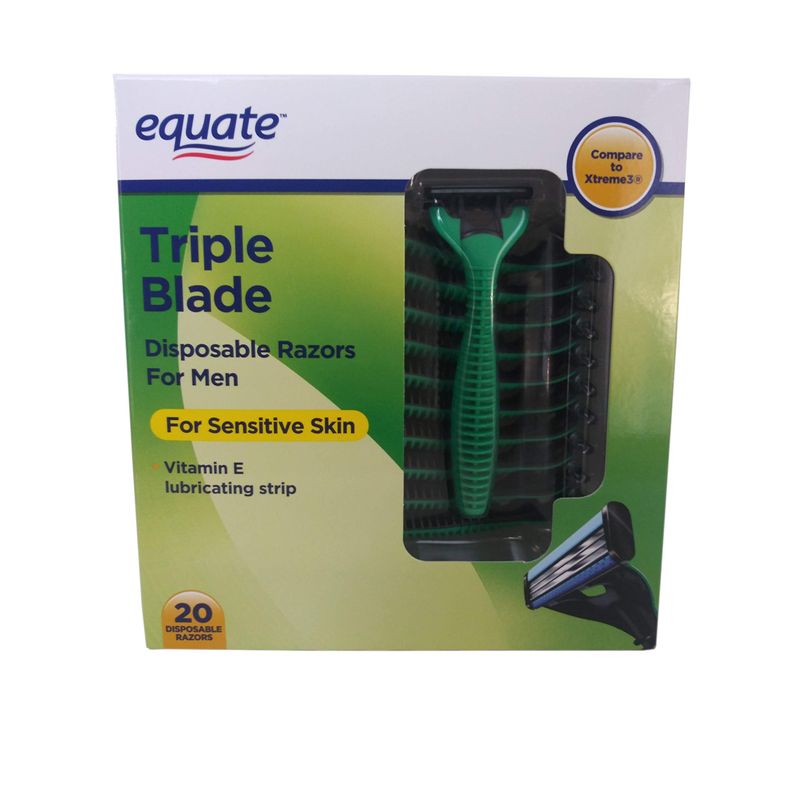 Equate Triple Blade Disposable Razors For Men (20 Razors) - Online ...