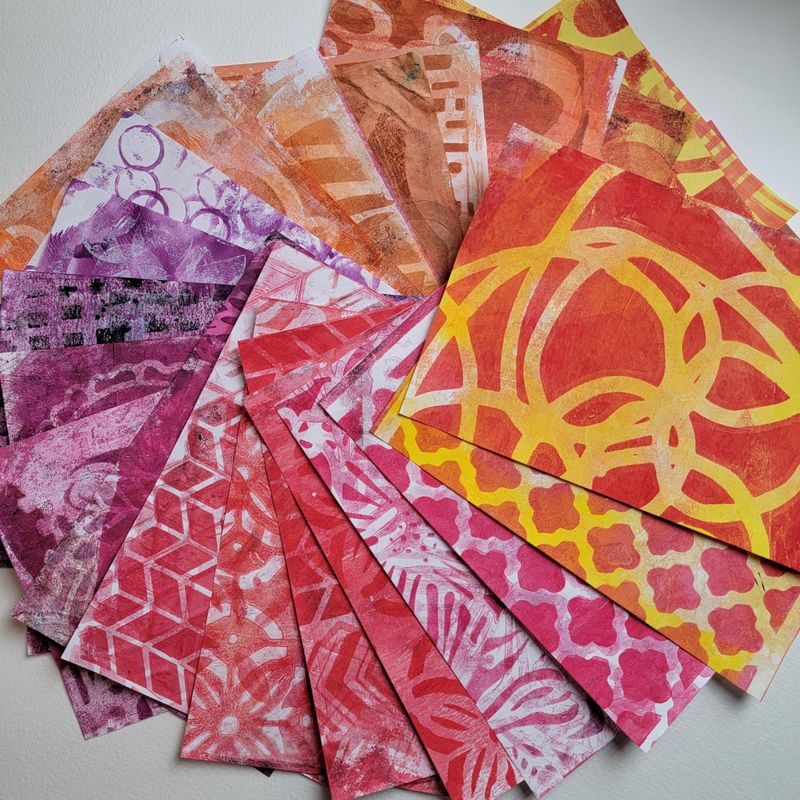 Collage Papers Hand painted Scrapbook Supplies Pack (15 A5 Pieces) for ...