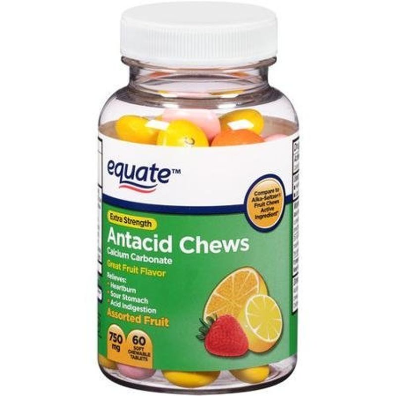Equate Extra Strength Antacid Chews Assorted Fruit Soft Chewable ...