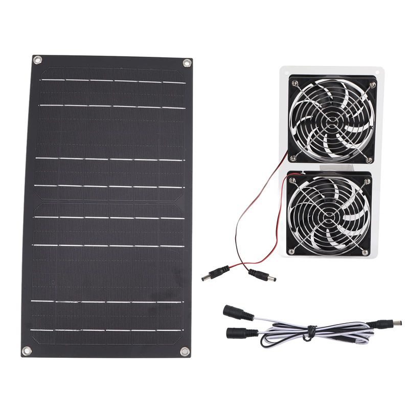 Oreq Solar Panel Fans Kit, 100W 12V Solar Powered Dual Fan Waterproof ...
