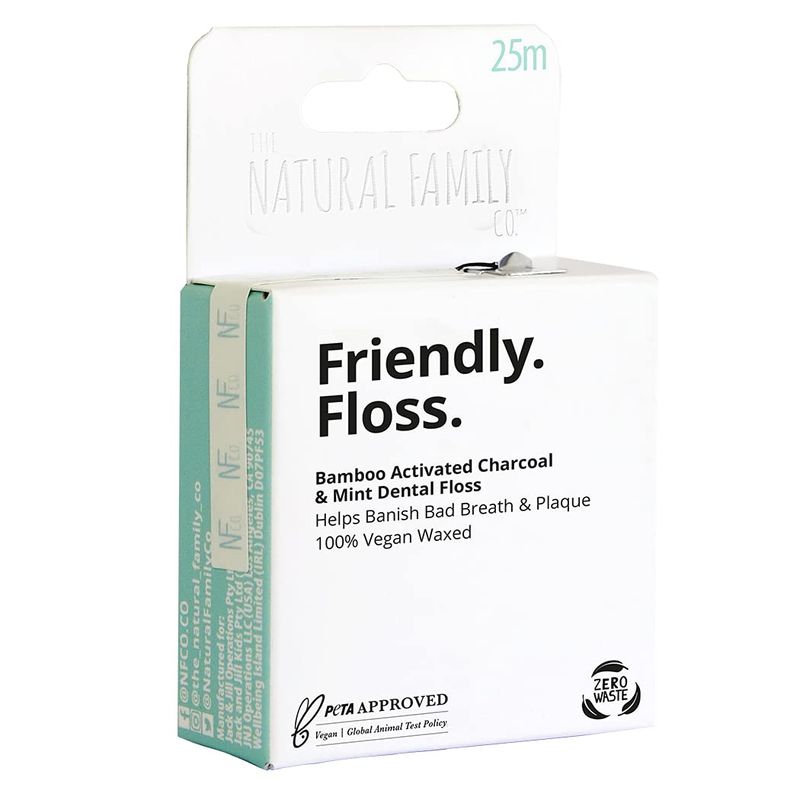 The Natural Family Co. Friendly Floss, 25 m Recyclable Dental Floss ...