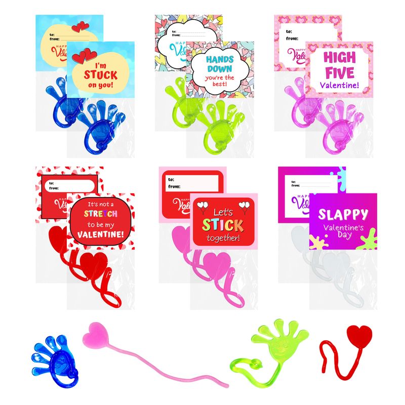 4E's Novelty Individually Wrapped Valentines Day Slappy Hands, Stretch ...