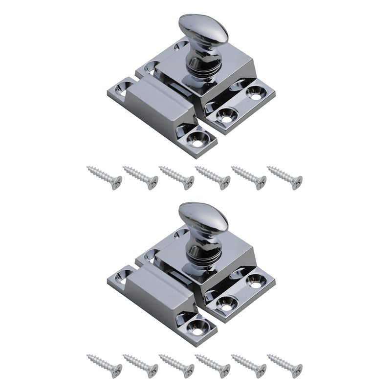 Chrome Turn Catches Harmac House® 2 Pack Twist Door Locks Cupboard ...