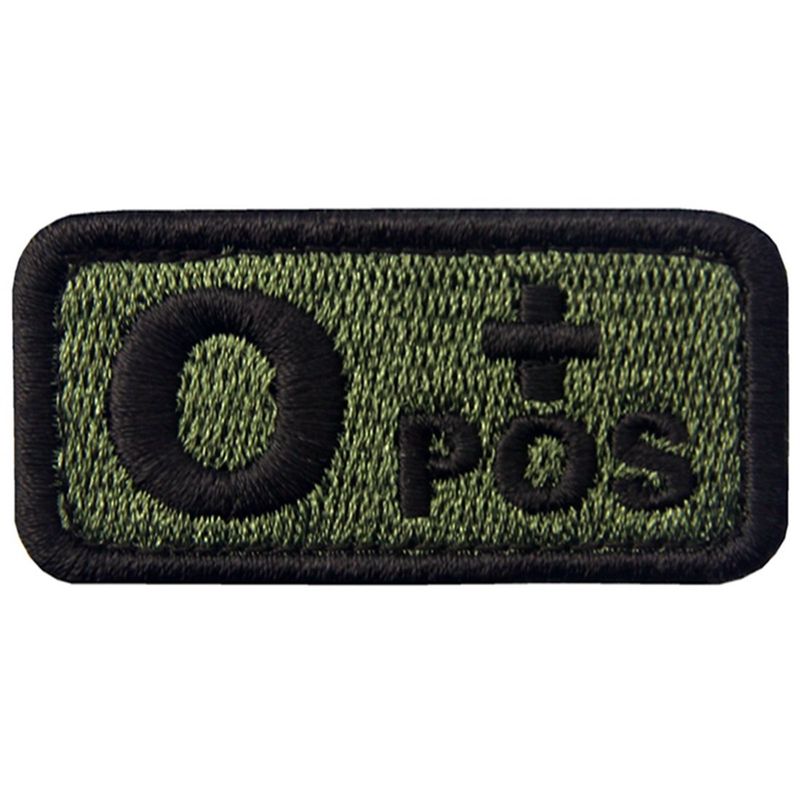 Tactical Type O Positive Blood Group Emblem Embroidered Patch with Hook ...