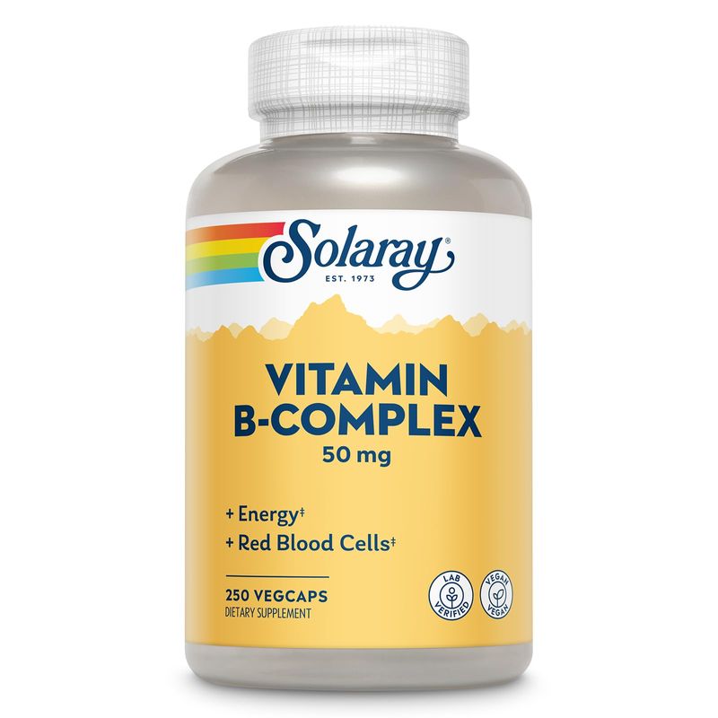SOLARAY Vitamin B Complex 50mg - Healthy Energy Supplement - Red Blood ...