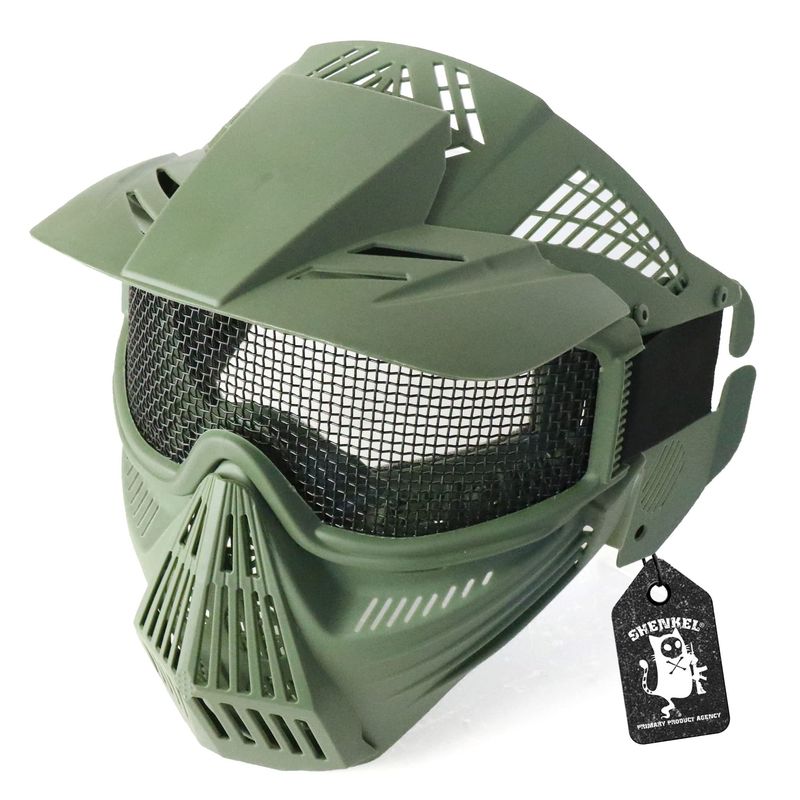 Full Face Shooting Mask Mesh Type (OD, Olive Drab), Face Guard ...