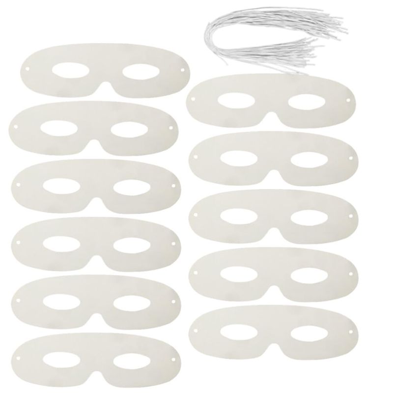 Toyvian Pack of 40 White Paper Eye Masks Papier Mache Art Masks White ...