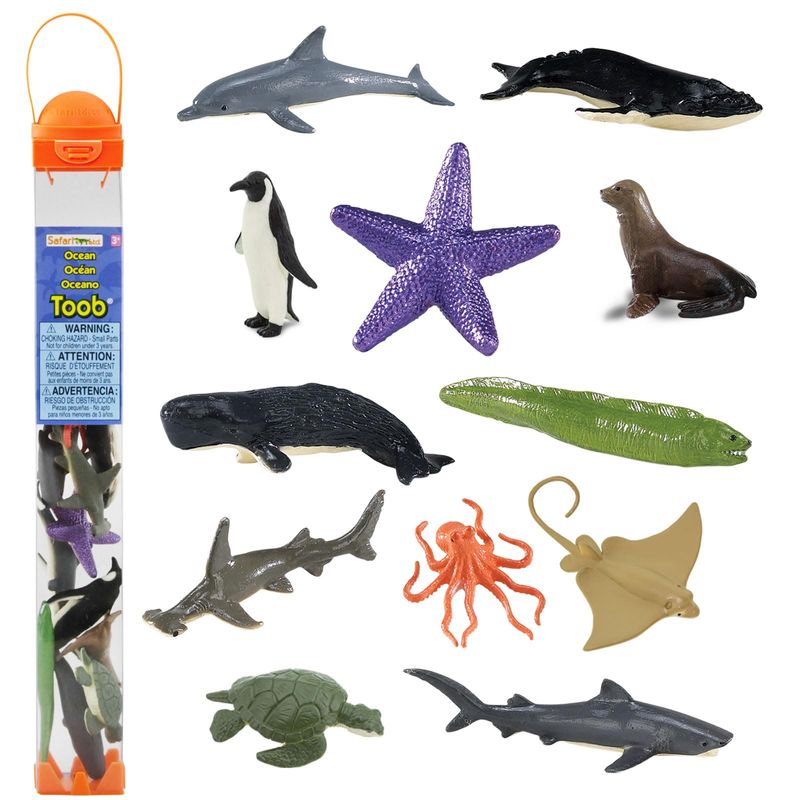 Safari Ltd. Ocean TOOB - 12 Mini Figurines: Sea Lion, Eagle Ray ...