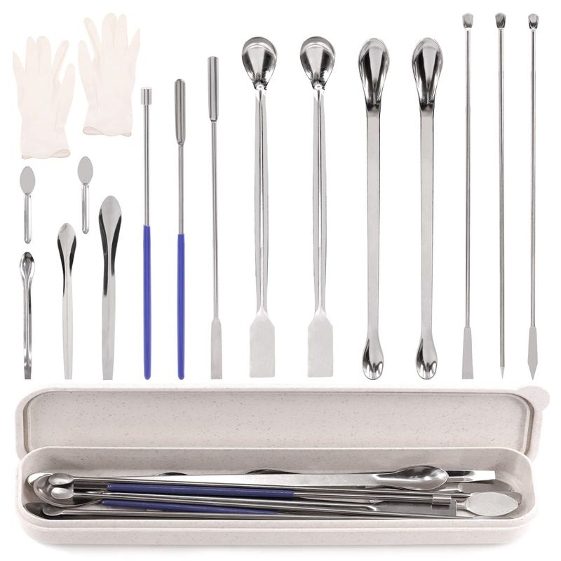 Glarks 17Pcs Capsule Filling Micro Lab Spoon Kits Sampling Spoon Mixing ...