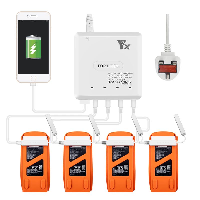 LYONGTECH Battery Charger for Autel EVO LITE/LITE+ Drone,6 in 1 Rapid ...