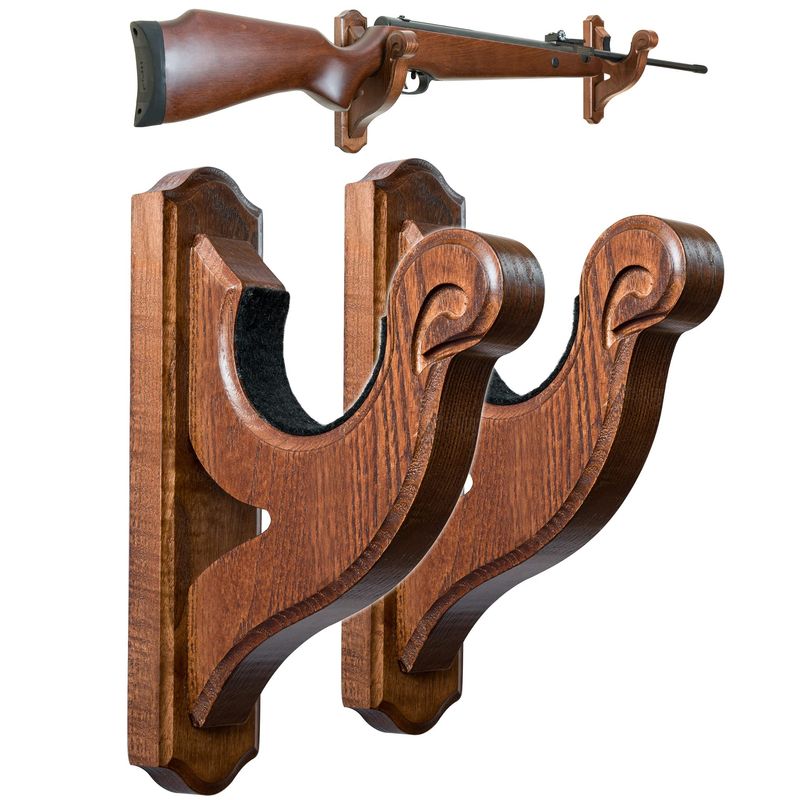 Teslyar Gun Rack Wall Mount Hold Up Displays Horizontal Gun Rack and ...