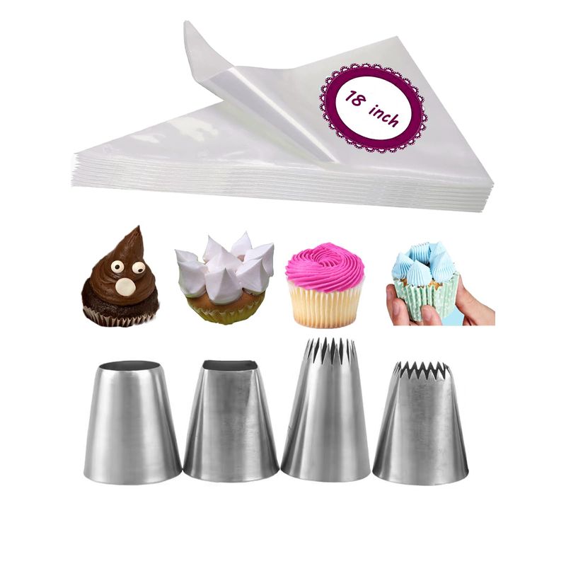 Extra Large Piping Tips with Bags for Frosting,Meringue,Churros ...