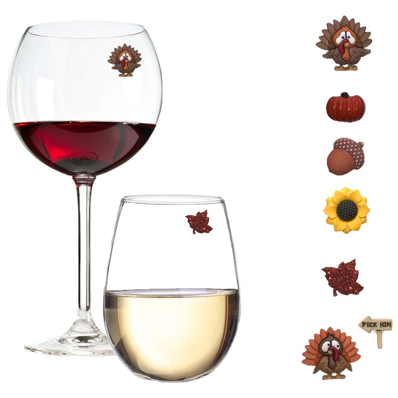 Simply Charmed Thanksgiving and Fall Wine Glass Magnet Charms ...