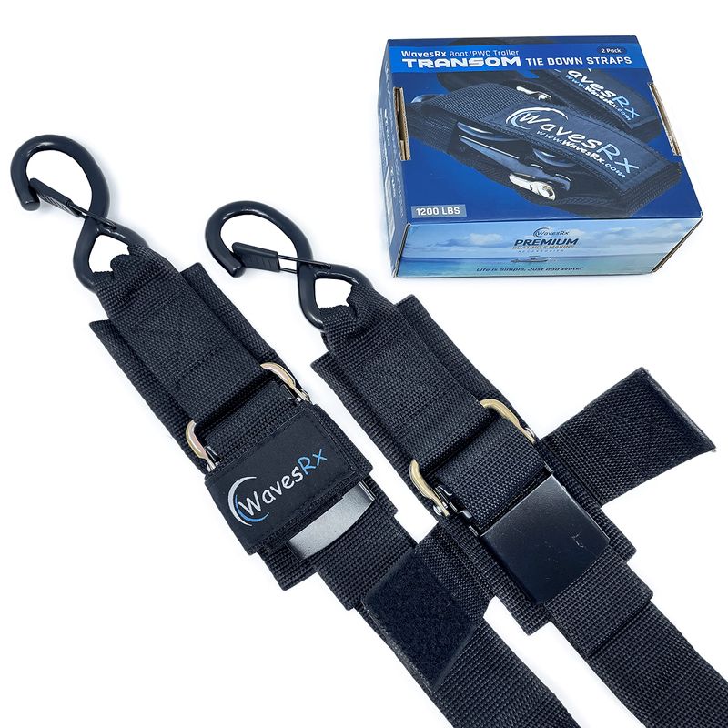 WavesRx Boat & Pontoon Trailer Transom Straps (2PK) | 48" Marine Tie ...