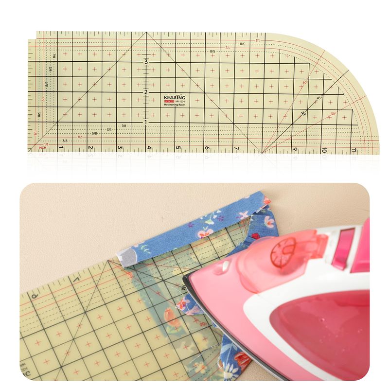 Curved Hot Ruler for Sewing, 12X4 Inch Hot Hem Ruler for Sewing Seam ...