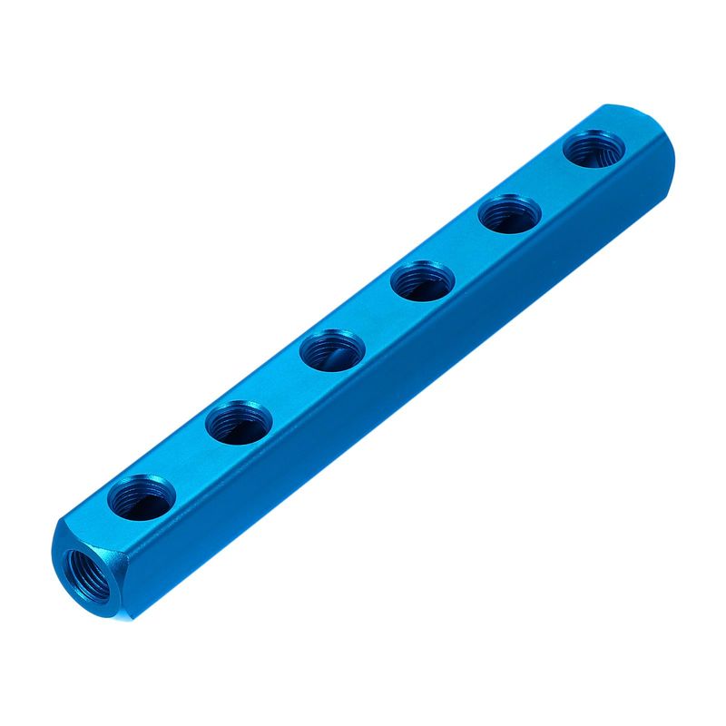 PATIKIL Air Manifold, 6 Way 9 Port PT 1/4" Aluminum Air Hose Inline ...