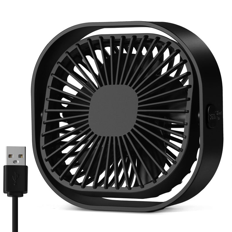 Mini USB Fan, Quiet Small Table Fan, Very Quiet USB Table Fan with 3 ...