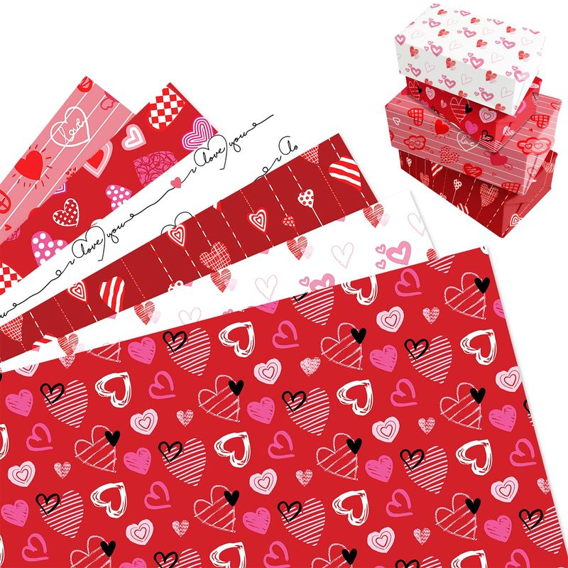 MORAINJAY 12 Sheets Valentine's Day Wrapping Paper 68cm x 50cm Gift ...