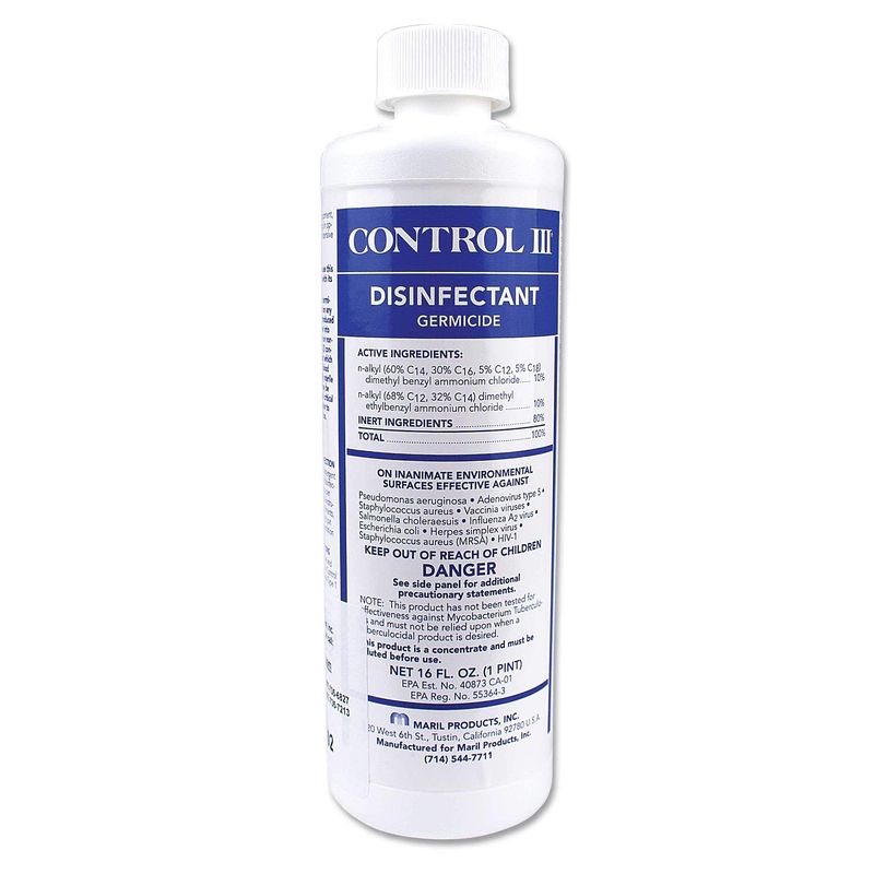 Control LLL Concentrate Disinfectant Germicide 16oz EPA Registered Non ...