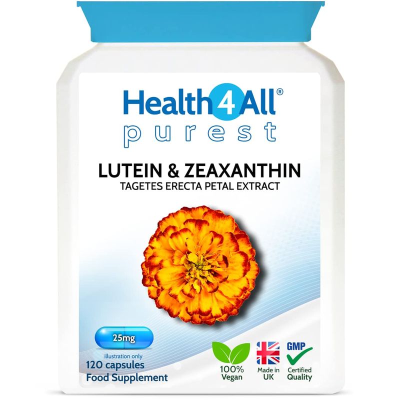Health4All Lutein and Zeaxanthin Supplement 25mg 120 Capsules - Purest ...