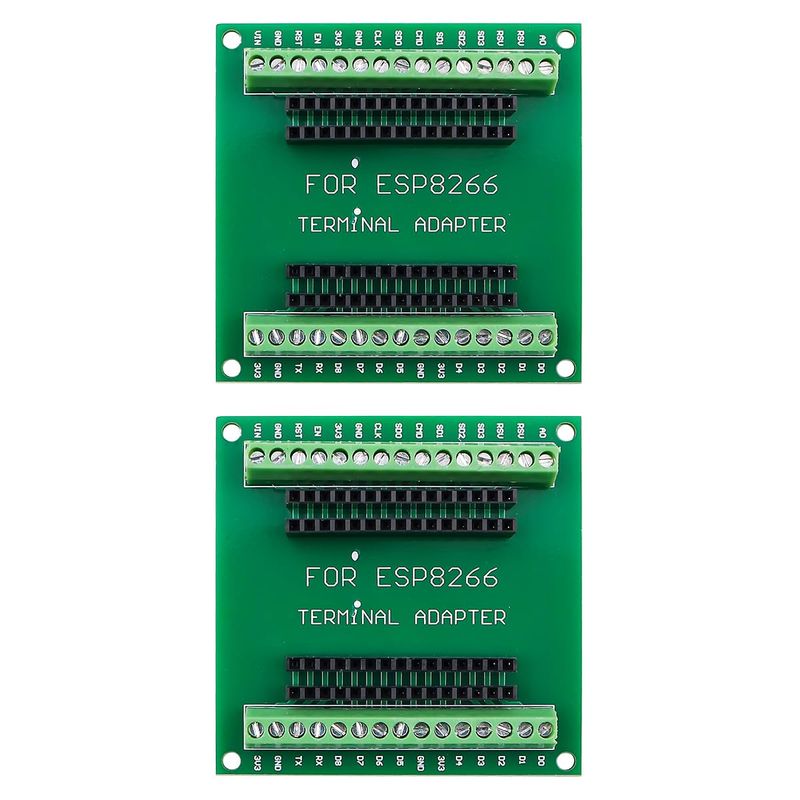 VOANZO 2PCS ESP8266 Breakout Board GPIO 1 into 2 Terminal Screw Board Compatible with ESP8266 ...