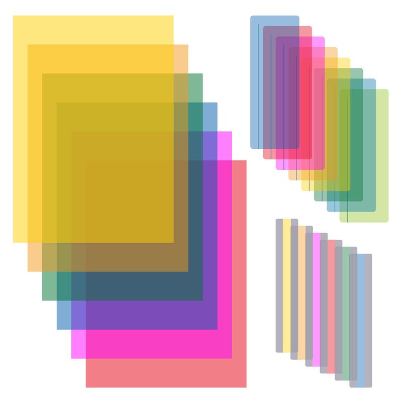 20 Pcs Coloured Dyslexia Overlays, 3 Sizes Of Overlays For Reading ...